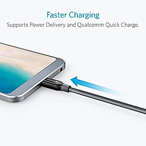 Anker Powerline+ USB C to USB C Cable, 60W USB 2.0 Cable (6ft), for USB Type-C Devices Including Galaxy Note 8 S8 S8+ S9, iPad Pro 2020, Pixel, Nexus 6P, Matebook, MacBook and More