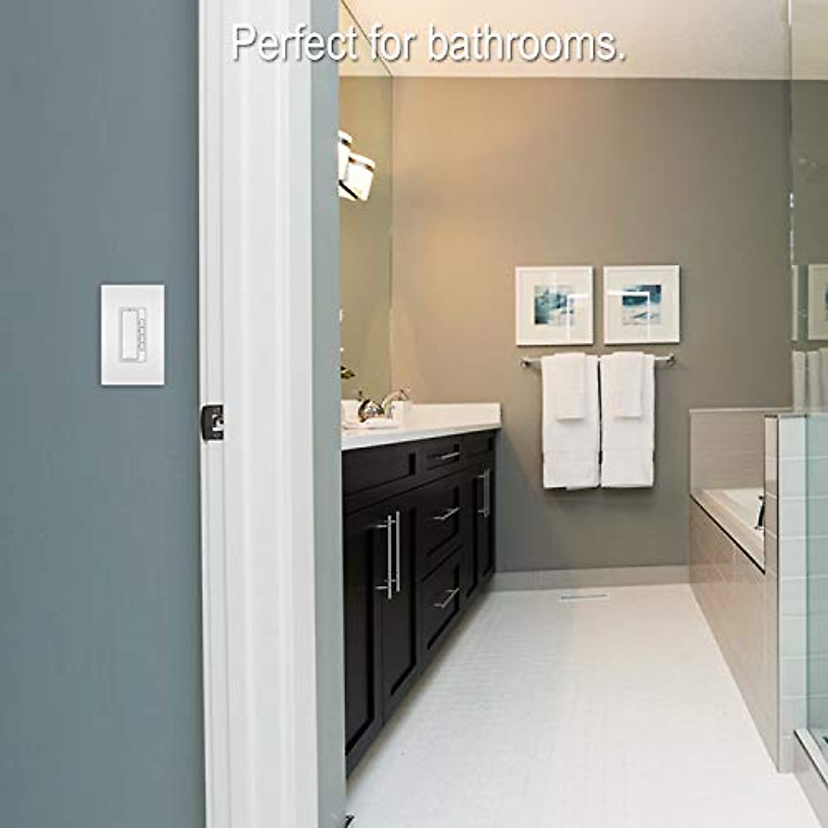 Legrand - Pass & Seymour Radiant 4 Button Light Switch with LED Locator, White Digital Light Switch with Countdown Timer and Rocker Wall Switch, RT2WCCV4, 1 Count