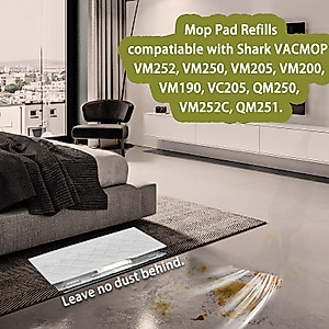 FFsign VACMOP Mop Pad Refills Compatible with Shark Vacmop VMP30 VM252 VM250 VM200 Vacuum, Disposable Replacement Mop Pads, White, 30 Count