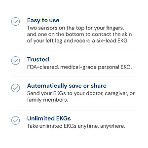 KardiaMobile Six-Lead Personal EKG Device - Record EKGs at Home and Detect Irregular Heartbeats - Includes Access to 6 Months of KardiaCare Heart Health Membership - by AliveCor