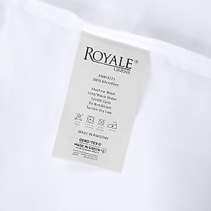 Royale Linens Full Flat Sheet - Ultra Soft Brushed 1800 Microfiber Flat Sheets Only - Wrinkle Free & Stain Resistant - Hotel Quality Top Sheet for Bed (Full, White)
