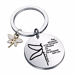 BNQL Inspirational Dragonfly Gifts Dragonfly Lover Gifts They Whispered to Her You Cannot Withstand the Storm She Whispered Back I am the Storm (SILVER)