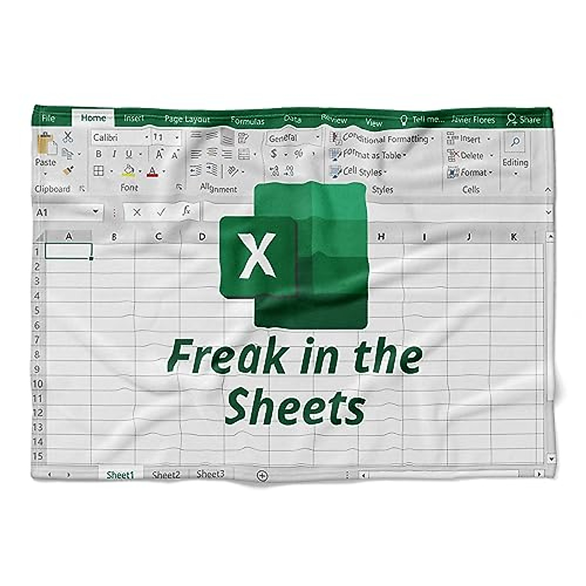 Jschlatt Freak in The Sheets, Funny, Excel Spreadsheet Throw Blanket for Women Men 60" x 50" (150cm x 130cm)