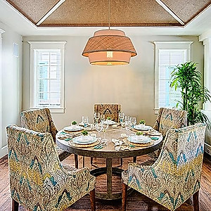 HYDELITE Drum Plug in Hanging Light Fixture Boho Pendant Light for Bedroom Living Room