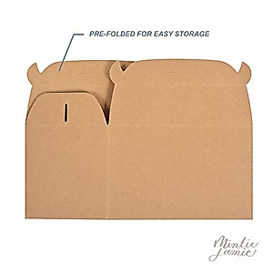 MintieJamie 24 Pack Treat Gift Boxes - 8.5 x 5 x 5.5 inches Brown Recycled Kraft Paper Box Gift Box Birthday Party Shower Favor Box (24)