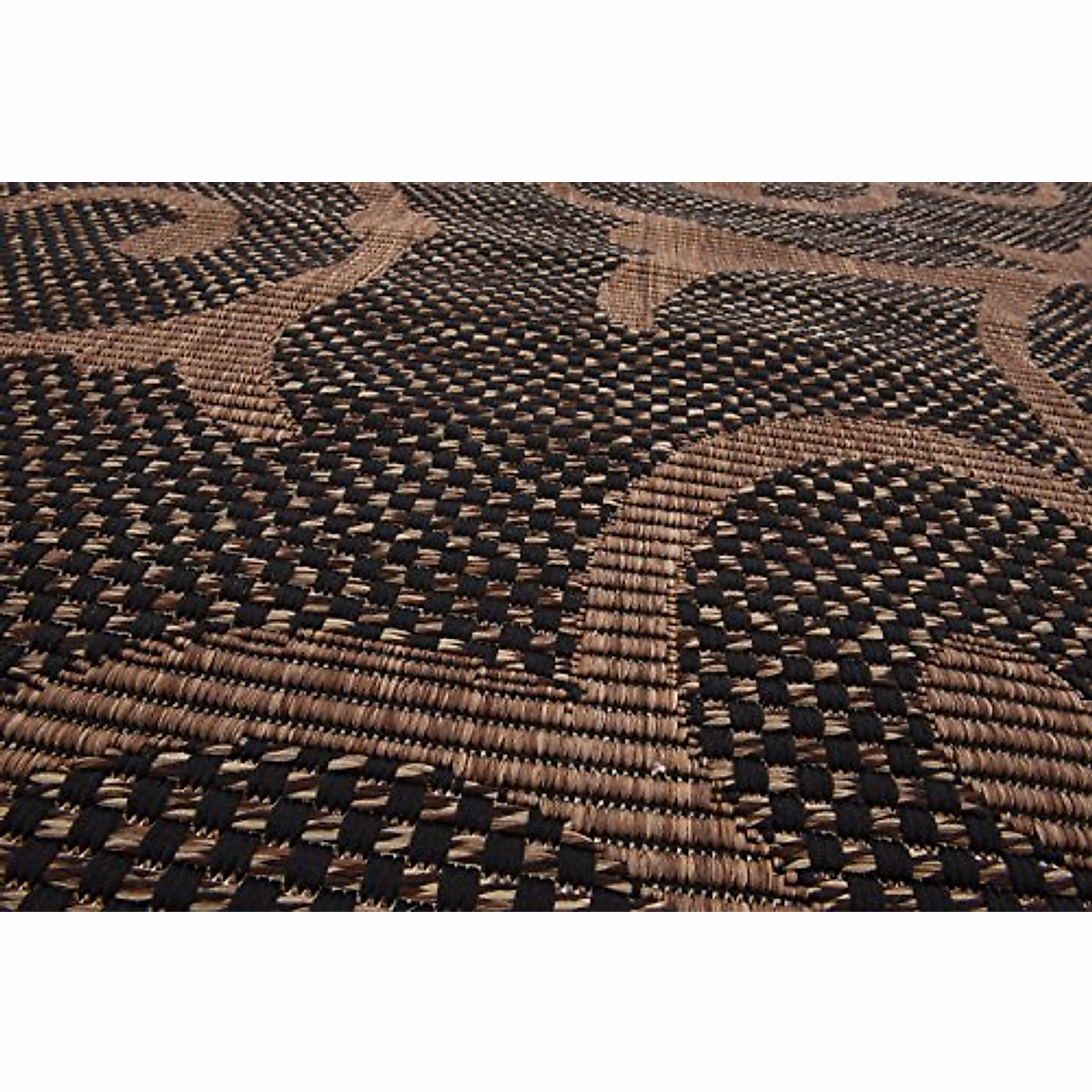 Unique Loom Outdoor Botanical Collection Area Rug - Vine (5' 1" x 8' Rectangle, Chocolate Brown/ Black)