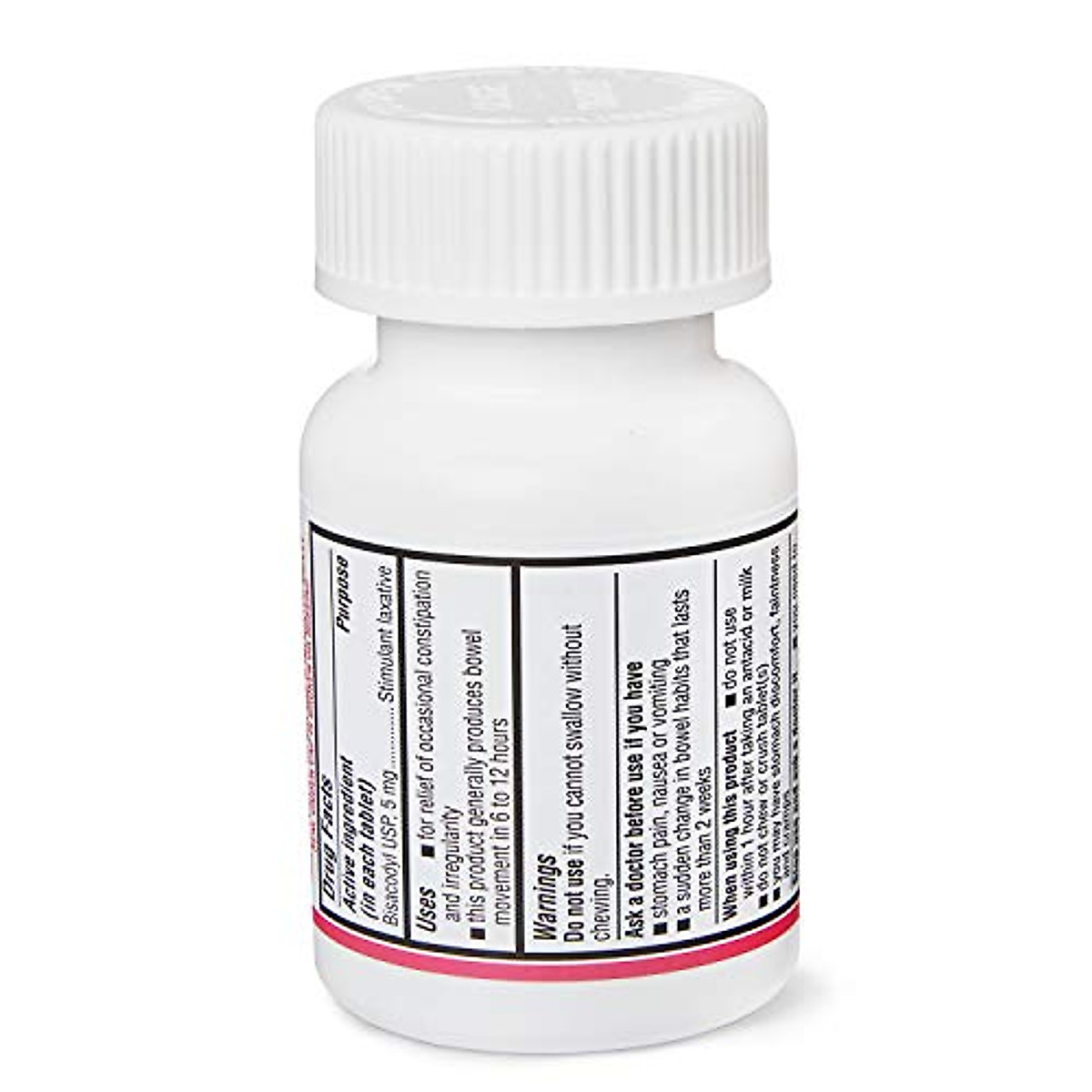 Women's Laxative Tablets, Bisacodyl 5mg 200ct (Two 100ct Bottles) by Equate Compare to Dulcolax Pink