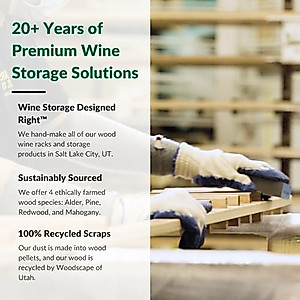 Wine Racks America® Living Series Stackable Wine Rack - Durable and Modular Wine Storage System, Knotty Alder Unstained - Holds 54 Bottles
