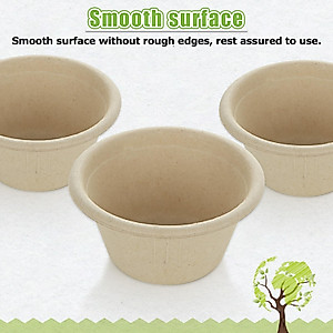 CYEAH 300 Pcs Disposable Paper Souffle Cups 2oz, Stackable Small Sauce Containers, Eco-friendly Condiment Cups, Biodegradable Tasting Cups for Snack Dessert Portion Control Salad Dressing