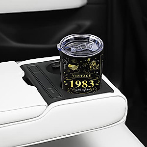 Delsakhula 40th Birthday Gifts for Men Women Friends Vintage 1983 Tumblers 40 Year Old Birthday Supplies Vintage 1983 Back in 1983 Old Time Information Stainless Steel Vacuum Insulated Tumblers 20 oz