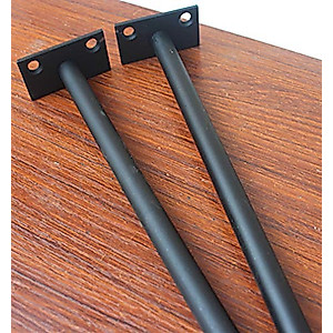 8 Pcs 10" Black Solid Steel Floating Shelf Bracket Blind Shelf Supports - Hidden Brackets for Floating Wood Shelves - Concealed Blind Shelf Support – Screws