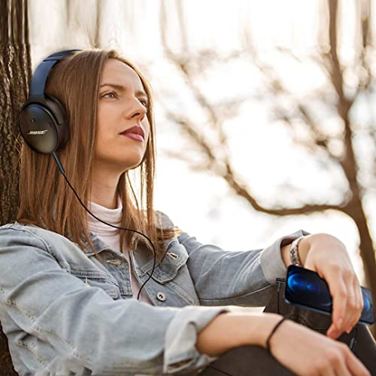 Replacement Audio Cable Cord for Bose QC25, QC35, QuietComfort 25, QuietComfort 35, OE2,OE2i, On-Ear 2 Headphones Inline Mic/Remote Control – Black