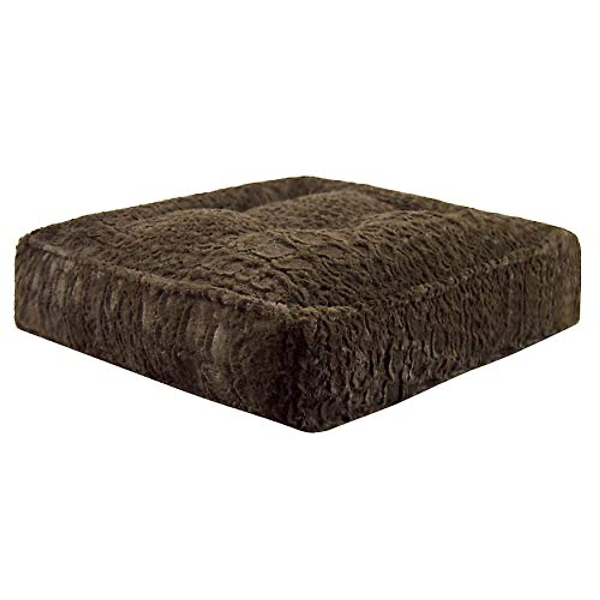 Bessie and Barnie Serenity Brown Luxury Extra Plush Faux Fur Rectangle Pet/Dog Bed (Multiple Sizes)