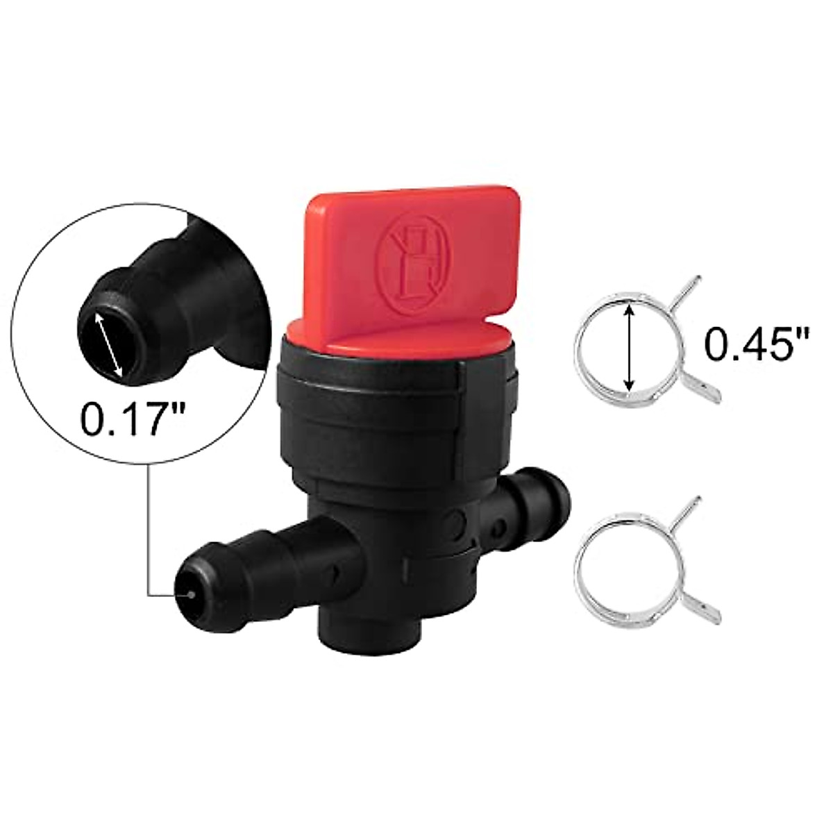 Fuel Shut Off Valve for Mower - 1/4" Fuel Cut Off Valve for Riding Lawn Mower Garden Tractor Pressure Washer Snowblower, in Line Fuel Gas Control Shut Off Valve Switches Tap for Small Engines