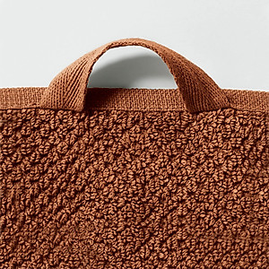 Nate Home by Nate Berkus 100% Cotton Textured Rice Weave 6-Piece Towel Set | 2 Bath Towels, Hand Towels, and Washcloths, Soft and Absorbent for Bathroom from mDesign - Set of 6, Sienna (Brown)