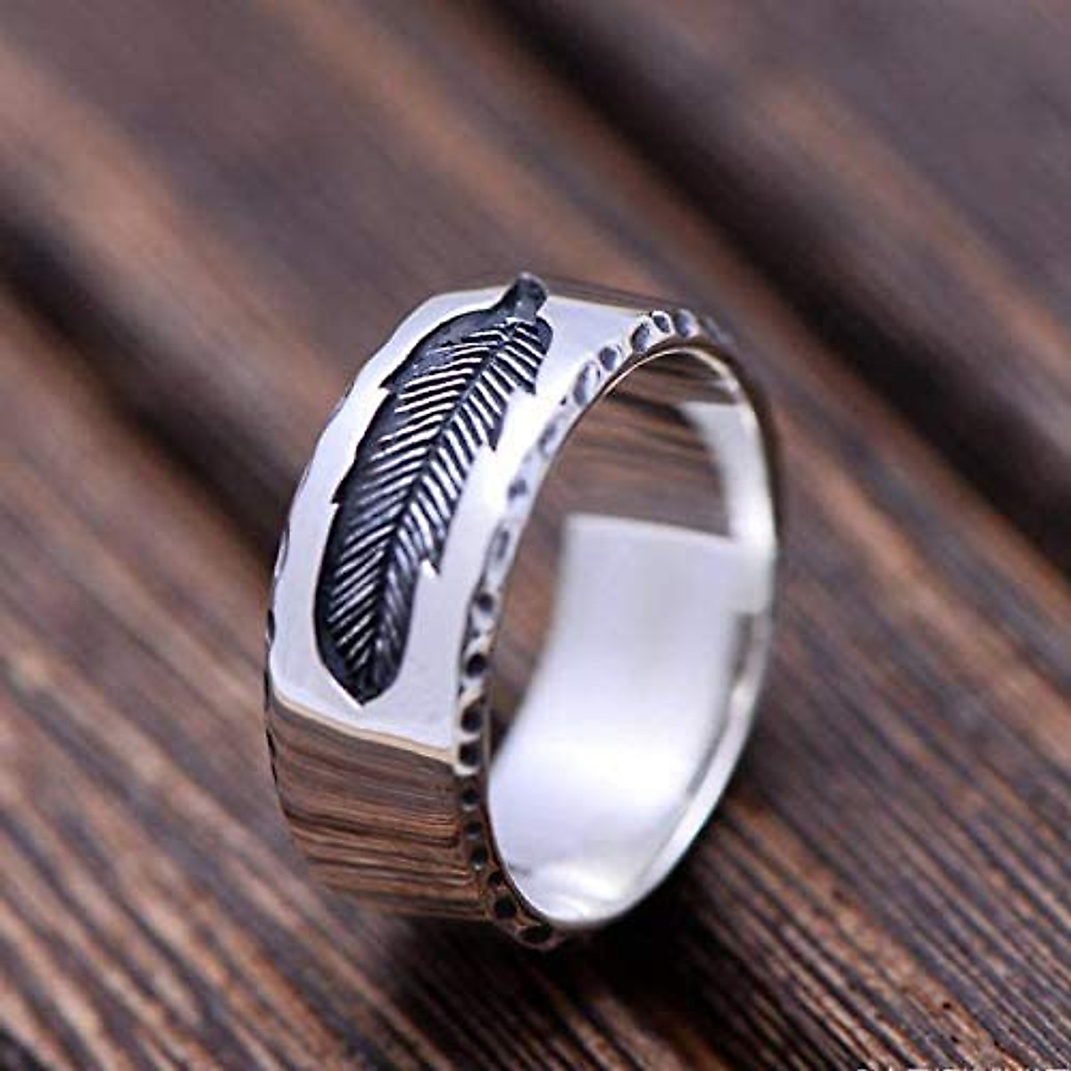 Silver Feather Ring Men Women Sterling Silver, native america indian jewelry, native american ring (8)