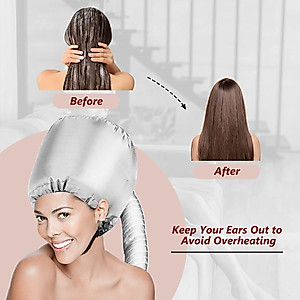Portable Hair Dryer Bonnet Attachment for Hair Styling, Hair Color, Hair Condition and More - Silver