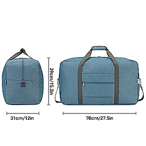 28 inch Extra Large Travel Duffel Bag Foldable Weekender Packable Lightweight Luggage Bag Overnight for Women and Men 85L (Navy Blue)