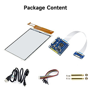waveshare 6inch E-Ink Display HAT Compatible with Raspberry Pi 4B/3B+/3B/2B/B+/A+/Zero/Zero W/WH/Zero 2W Series Boards 1448×1072 High Definition Black/White 16 Gray Scale Supports Partial Refresh