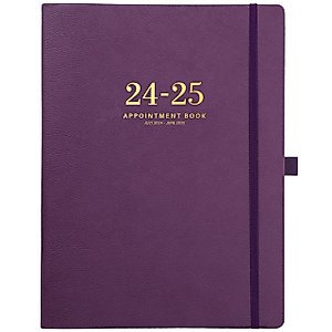 Appointment Book 2024-2025 /Planner - Weekly Appointment Book, JUL 2024 - JUN 2025, 8.5" x 11", Daily/Hourly Planner with 15-Minute Interval, Purple