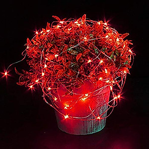 YKB 6 Pack Red LED Fairy Starry String Lights with 20 Mini LEDs on 3.3FT/1M Copper Wire, Fairy Lights Powered by 2xCR2032(Incl) Batteries, for Wedding Table Holiday Halloween Christmas Decorations