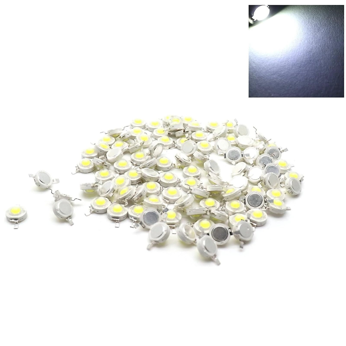 High Power Led Chip, LED Chip Bulb, Light Beads, 1w White Super Bright SMD Cob Light Emitter Components Diode Bulb Lamp Beads for DIY Lighting (Cool White)