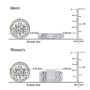 Dazzlingrock Collection Round White Diamond Engagement Ring Trio Ring Set for Unisex (0.65 ctw) in 925 Sterling Silver, W-7 and M-10