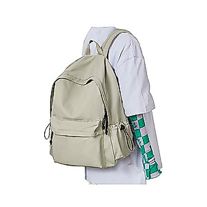 Green Backpack for Women Men, Waterproof High School Bookbag,Lightweight Casual Travel Daypack,Classic Basic College Backpack,Middle School Bag for Teen Girls Boys