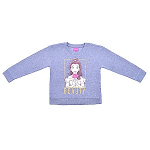 Disney Princess Girl’s 2 Piece Zip Up Hoodie, and Long Sleeve Shirt Set for Toddler and Little Kids