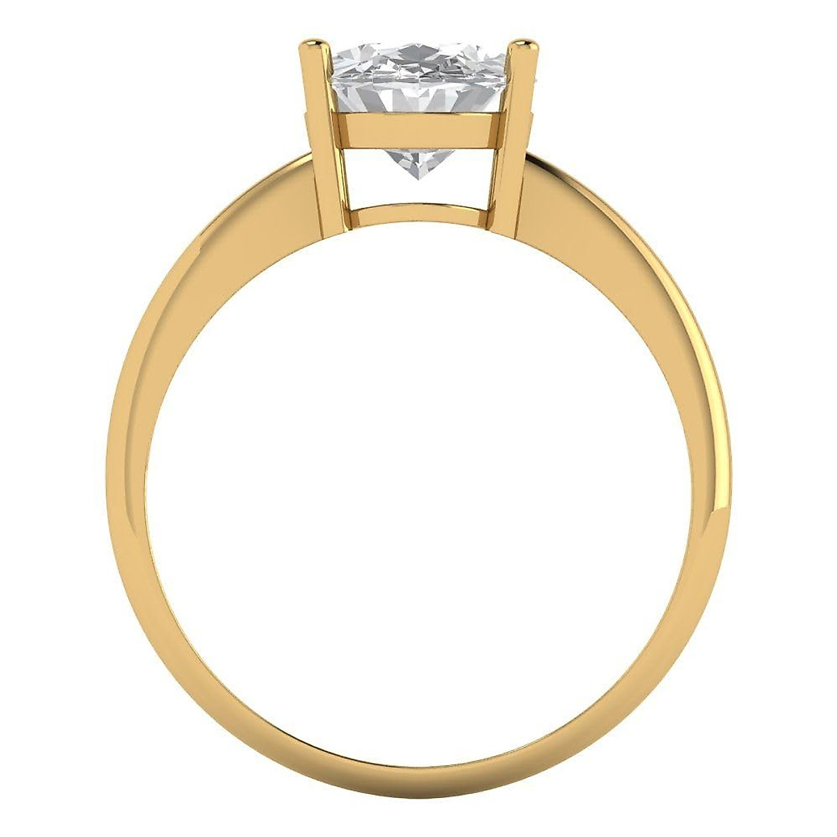Clara Pucci 2.5ct Oval Cut Solitaire Moissanite Engagement Wedding Bridal Promise Anniversary Ring 18K Yellow Gold Size 5