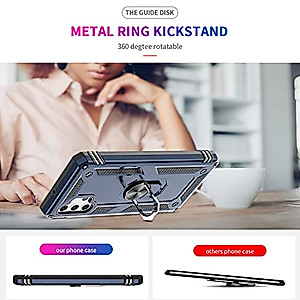 LeYi for Galaxy A32 5G Case, Samsung A32 Case with [2 Pack] Tempered Glass Screen Protectors, [Military-Grade] Magnetic Ring Holder Kickstand Case for Samsung Galaxy A32 5G (Not Fit 4G), Blue