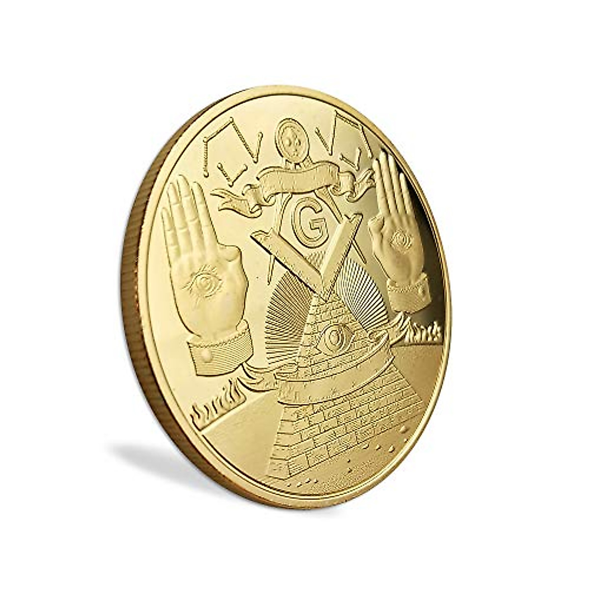 JYGCOIN Masonic Coin Master Mason Freemason Lodge Family Map Working Tools
