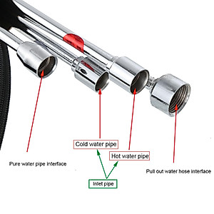 Aqur2020 G1/2 Modern 3 in 1 Filter Purifier Kitchen Faucet Double Handle PullOut Sink Hot Cold Water Tap Touch on Kitchen Sink Faucets