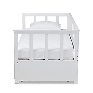 BOWERY HILL White Finished Expandable Twin Size to King Size Daybed