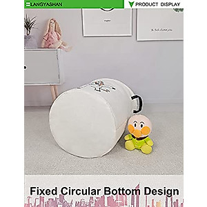 LANGYASHAN Laundry Basket Canvas Fabric Collapsible Organizer Baskets for Storage Bin Toy Bins Gift Baskets Bedroom Clothes Children Nursery Hamper (Danceing Unicorn)