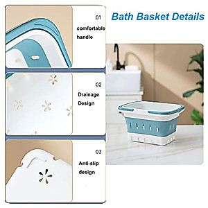 ANNIYA Portable Shower Caddy Tote, Plastic Storage Collapsible Caddy Basket with Handles, Box Organizer Bin for Bathroom, Kitchen, College Dorm,Gym (Grey 1 pack)