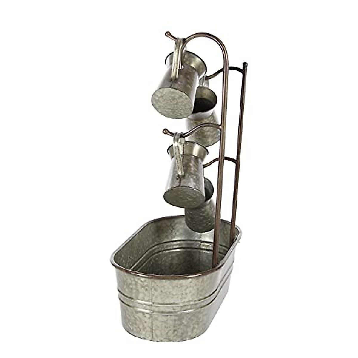 Deco 79 Metal Fountain with Watering Cans, 24" x 13" x 34", Gray