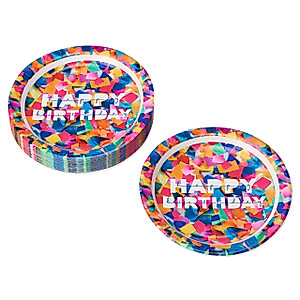 American Greetings Confetti Birthday Party Supplies, Dinner Plates (36-Count)