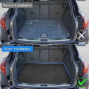 T TGBROS Cargo Mat Custom Fit for 2011-2018 Porsche Cayenne (ONLY Fit with Standard Bose Sound System) Accessories All Weather Cargo Liner Rear Trunk Liner Black Non-Slip