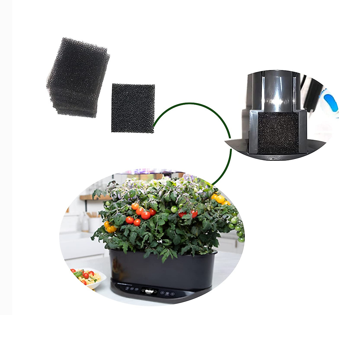 30 Pack Pump Filter Compatible with AG Garden Hydroponic Growing System, Pump Filter Sponge Replacement Accessories AG Garden Plant Germination Kits