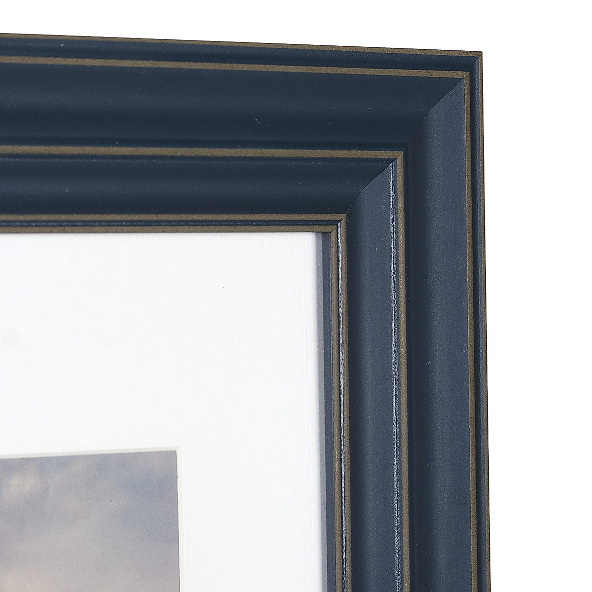 Malden International Designs 11x14 16x20 Rustic Blue Matted Picture Frame (2428-14)