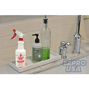 EZPRO USA Small Size Solid 16 oz Plastic Empty Spray Bottles Mist for Cleaning Solutions, Spray Bottle with Measurements, Upside Down Squirt Bottle, 4 Pack