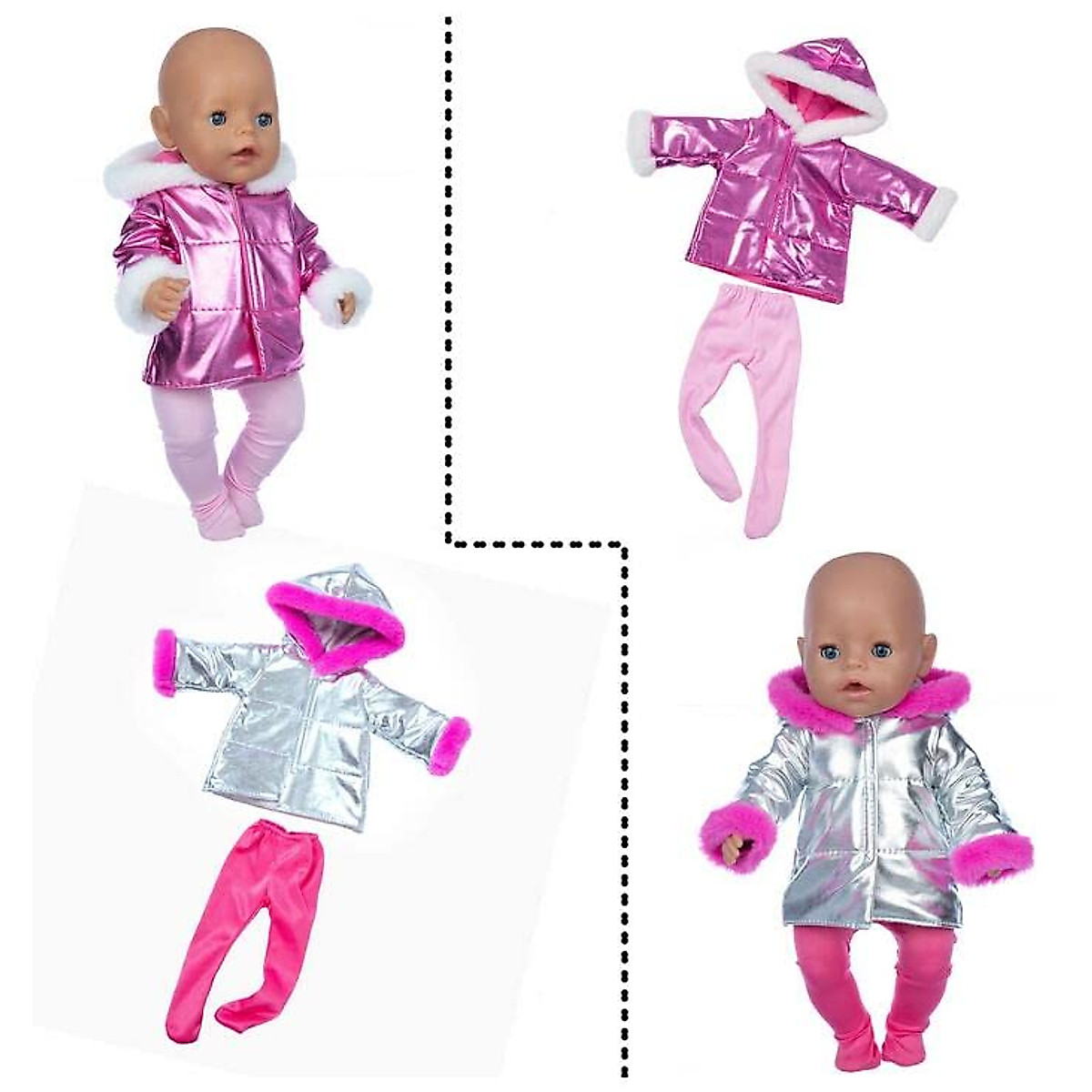 8 pcs 2023 New Down jacket + leggings Doll Clothes Fit For 18inch/43cm born baby Doll clothes reborn Doll Accessories