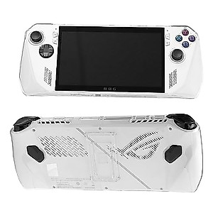 Protective Case Cover For ROG Ally Handheld Game Console,Transparent Case Shockproof Sweatproof Cover With Bracket Protector for ROG Ally Gaming Accessories (Transparent)