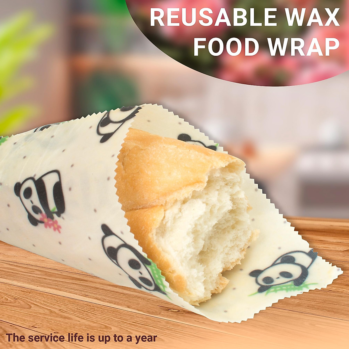 EZGOODZ Reusable Beeswax Food Wraps S, M, L. Pack of 3 Organic Reusable Beeswax Wrap with Animal Print. Washable Bee Wax Paper Food Wrap for Sandwiches, Bowls. Sturdy Beeswax Wraps for Food Reusable