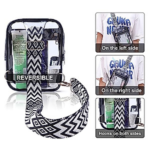 COVAX Clear Sling Bag, Clear Bag Stadium Approved, Clear Crossbody Fanny Pack for Women Men, Fashion Chest Bag for Festivals, Concerts, Sports Events (Small)