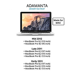 Adamanta 16GB (2x8GB) Apple Memory Upgrade DDR3L 1600MHz SODIMM Compatible for iMac (Mid 2011, Late 2012, Early/Late 2013, Late 2014, Mid 2015), MacBook Pro (Early/Late 2011, Mid 2012), Mac Mini RAM