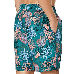 Amazon Essentials Men's 9" Quick-Dry Swim Trunk, Coral Orange, Large