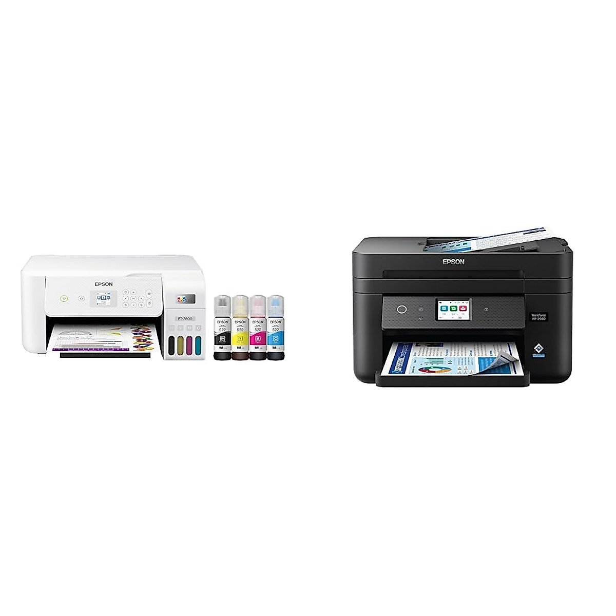 Epson EcoTank ET-2800 Wireless Color All-in-One Cartridge-Free Supertank Printer & Workforce WF-2960 Wireless All-in-One Printer with Scan, Copy, Fax, Auto Document Feeder