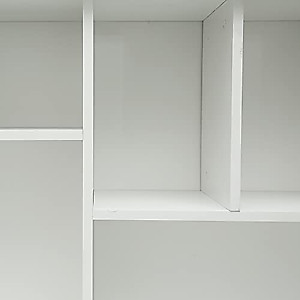 Ucloveria Computer Desk with Hutch,Home Office Wood Executive Desk with Drawers,Open Shelf,Writing Laptop Table with Keyboard Tray,File Cabinet Computer Desk for Bedroom,White